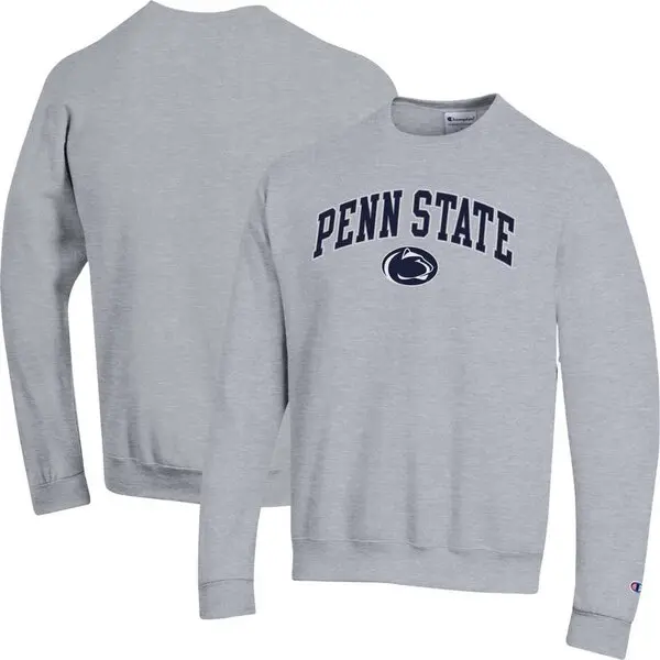 Champion Penn State Nittany Lions Arch Over Logo Pullover Sweatshirt - Heather Gray