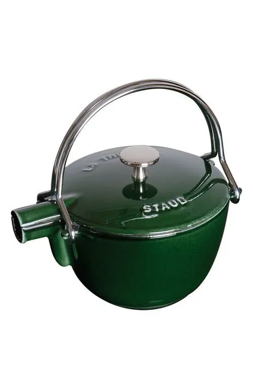 STAUB 1-quart Enameled Cast Iron Tea Kettle - Basil