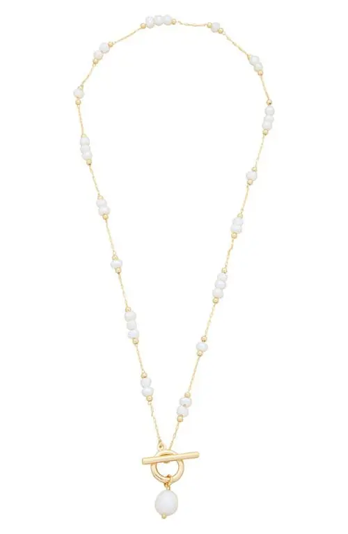 ST. MORAN Freshwater Pearl Toggle Necklace - White