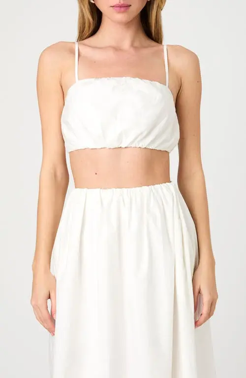 French Connection Cotton Bubble Crop Top - Summer White