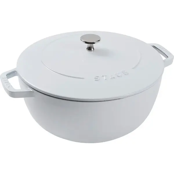 STAUB 5-quart Enameled Cast Iron Cocotte - White