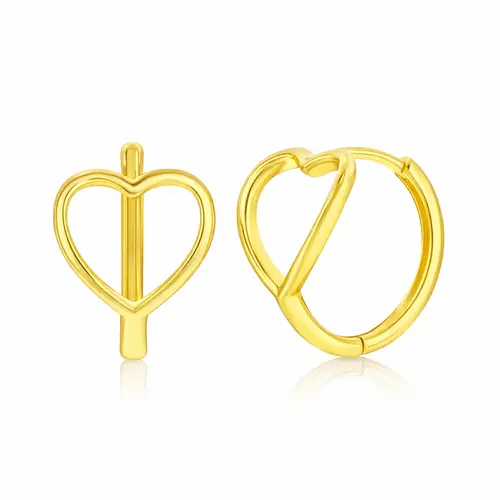 DONATELLO GIAN Sterling Silver Heart Earrings - Gold