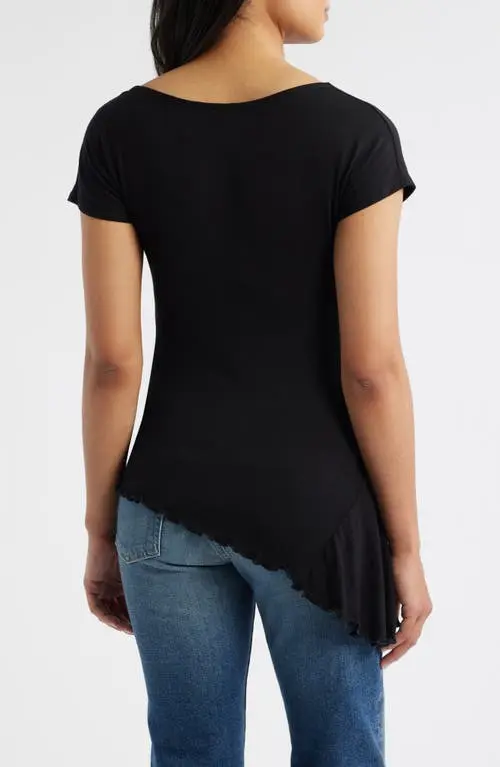 Loveappella Ruched Asymmetric Top