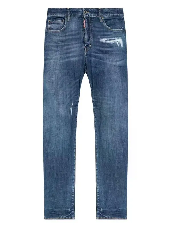 Dsquared2 Straight Leg Jeans With Logo Tag