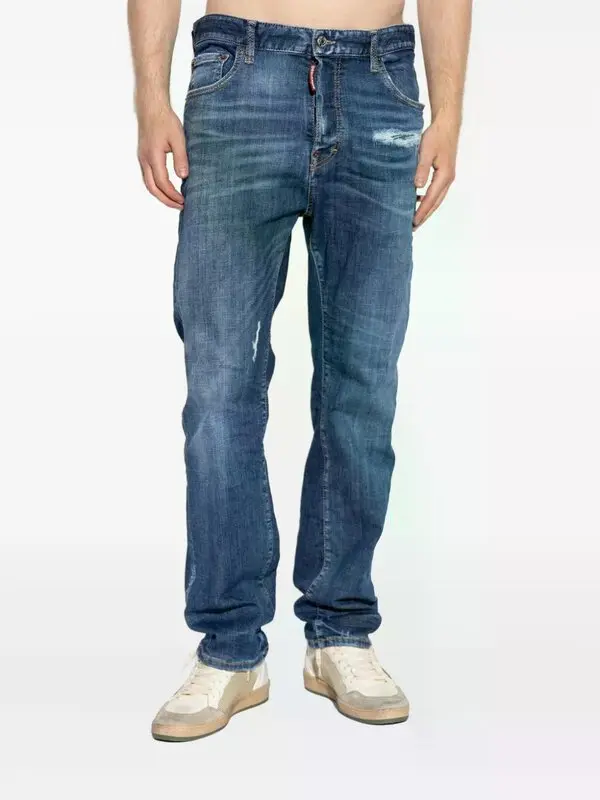 Dsquared2 Straight Leg Jeans With Logo Tag