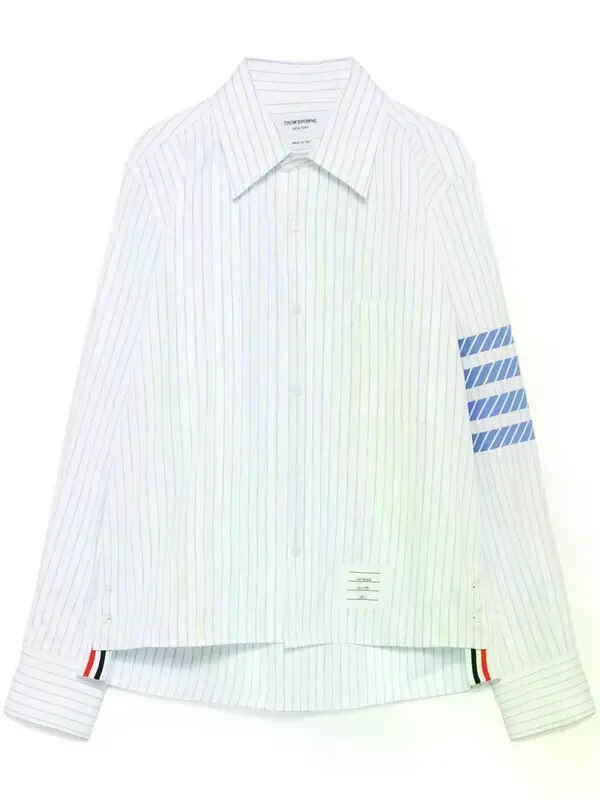 Thom Browne Striped 4-bar Shirt - White