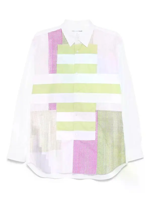 Comme Des Garçons Striped And Gingham Patchwork Shirt