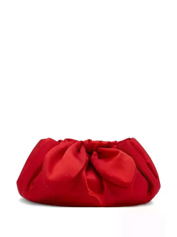 Oscar De La Renta Satin Clutch With Bow Detailing - Red
