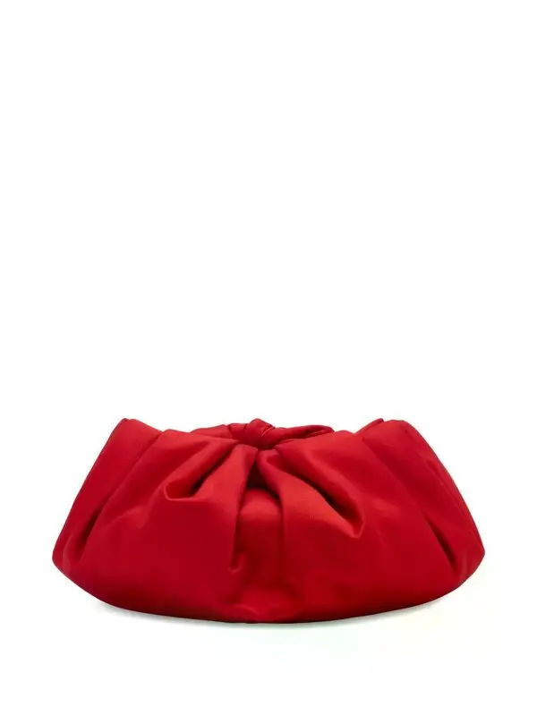 Oscar De La Renta Satin Clutch With Bow Detailing - Red