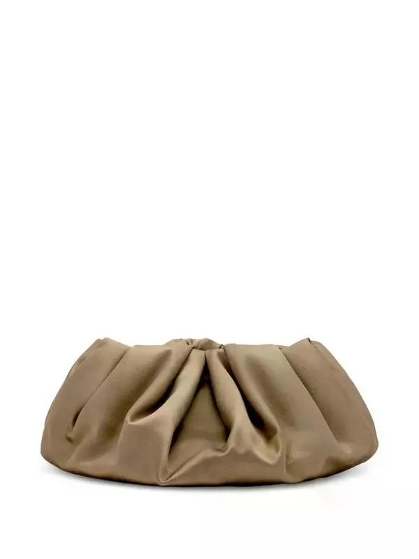 Oscar De La Renta Satin Clutch With Bow Detail - Brown