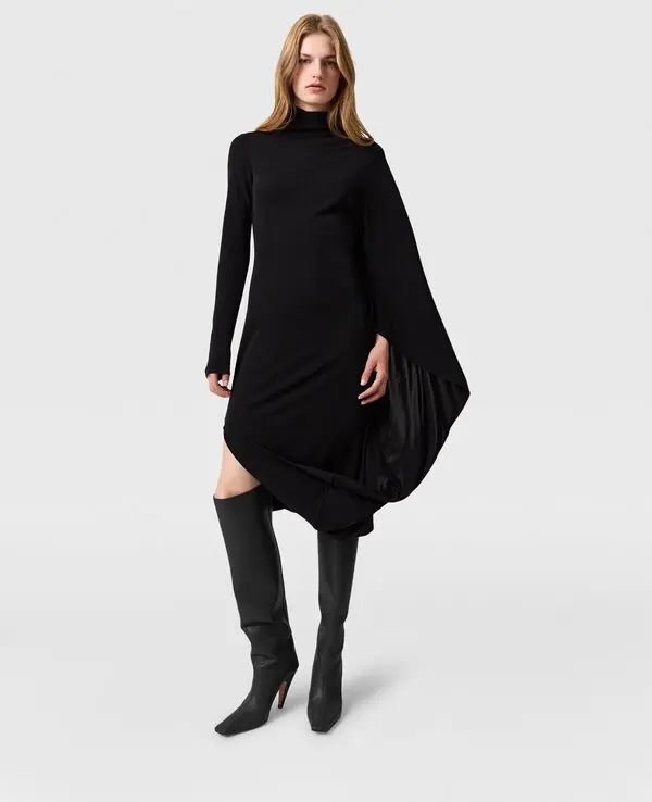 Stella McCartney Asymmetric Cape Midi Dress - Black