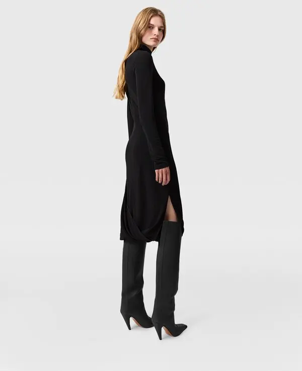 Stella McCartney Asymmetrical Cape Midi Dress - Black