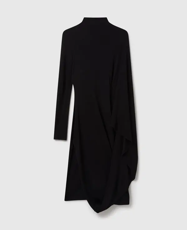 Stella McCartney Asymmetrical Cape Midi Dress - Black