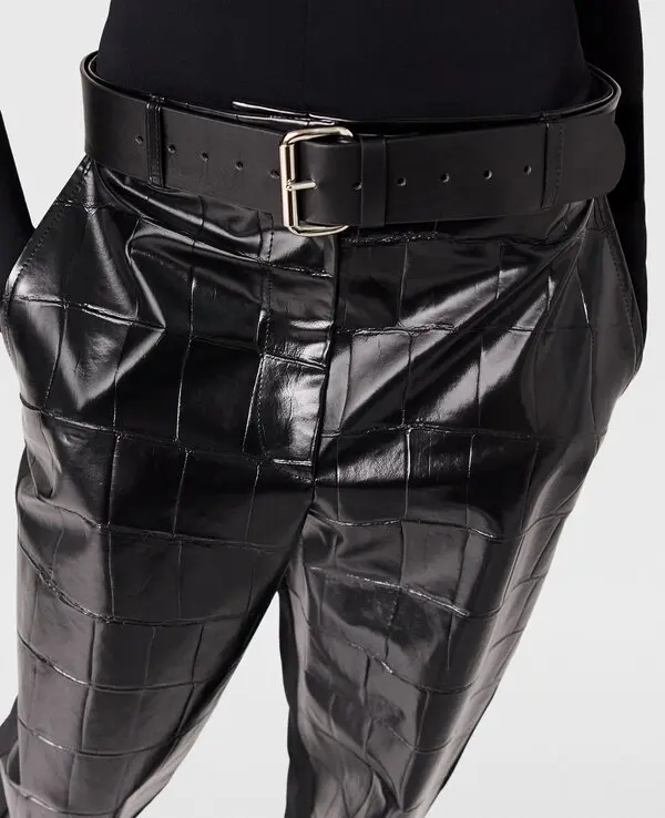 Stella McCartney Crocodile-embossed Straight-leg Pants