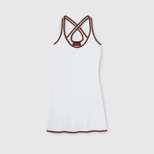 Gucci Dress With Web Trim - White | Editorialist