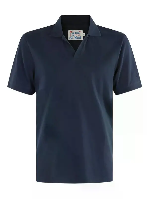 MC2 SAINT BARTH Linen Polo Shirt - Blue