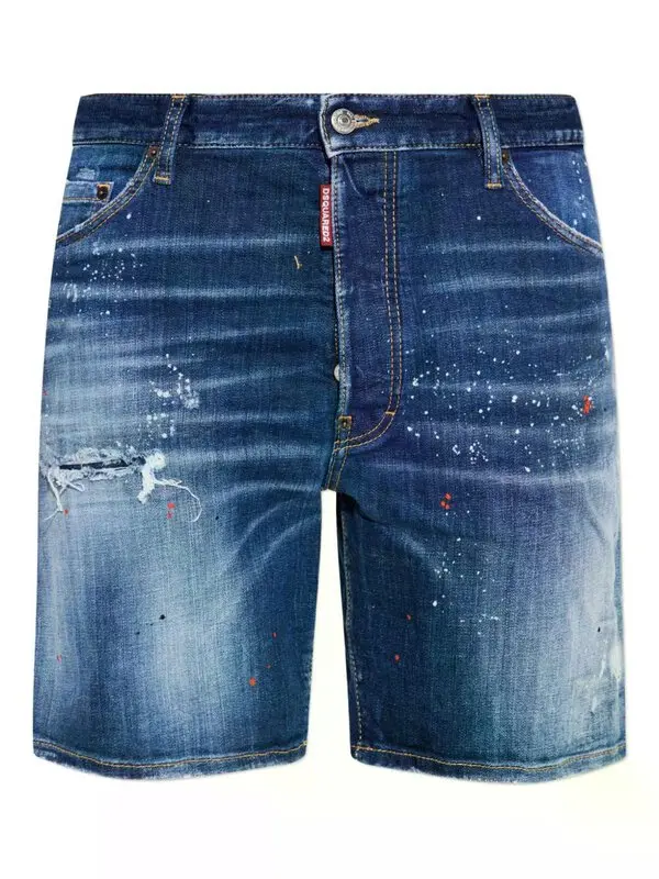 Dsquared2 Cotton Denim Shorts - Blue
