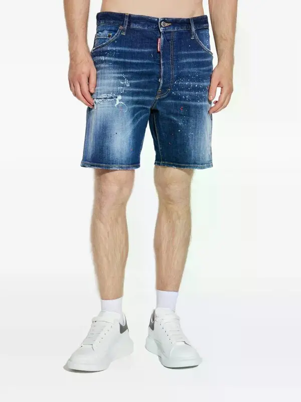 Dsquared2 Cotton Denim Shorts - Blue