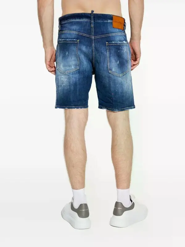 Dsquared2 Cotton Denim Shorts - Blue