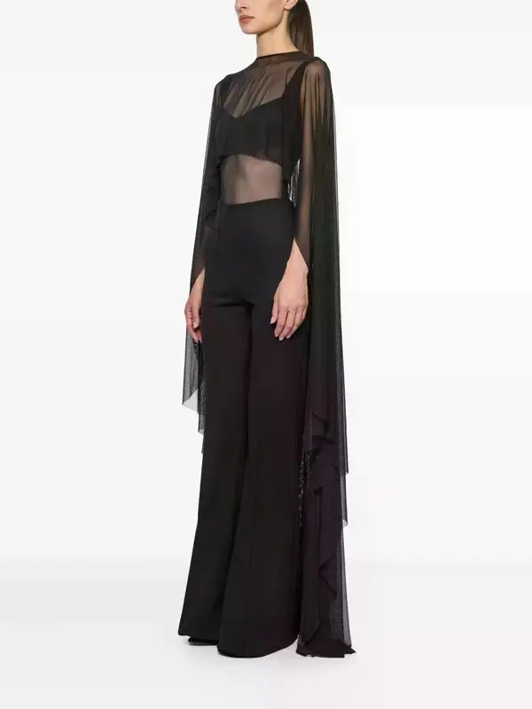 ATU BODY COUTURE Mesh Bodysuit And Cape Set - Black