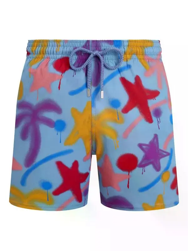 Vilebrequin Palm Angels Spray Paint Swim Shorts - Blue