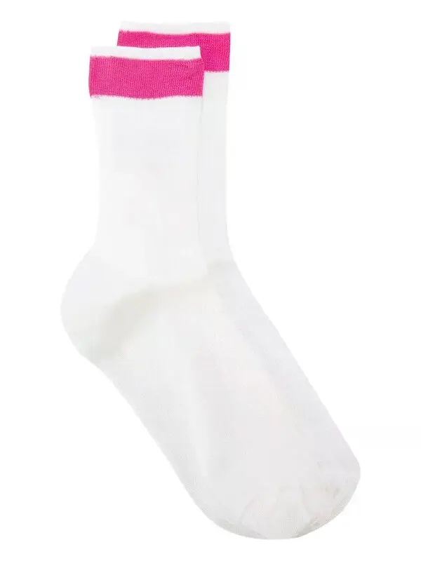 Valentino Garavani Ribbed Ankle Socks - White