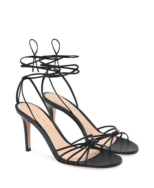GIANVITO ROSSI Gwyneth 85 Sandals - Black Nappa Leather