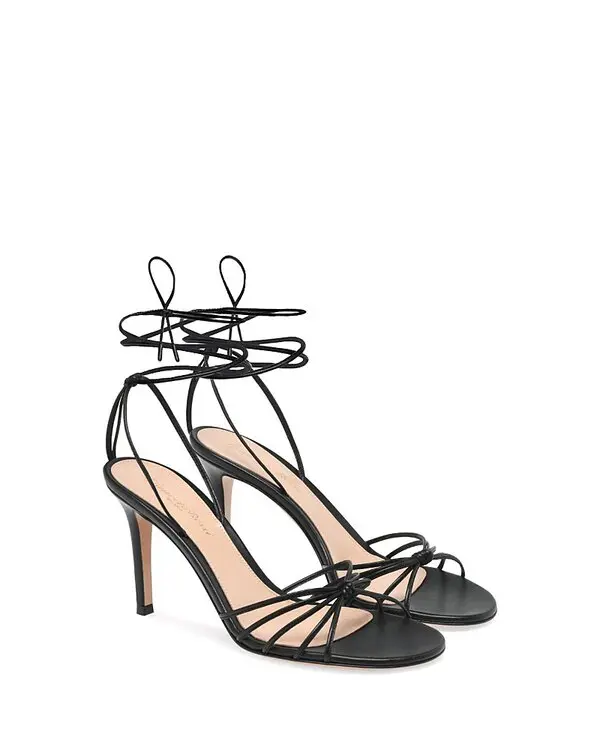 GIANVITO ROSSI Gwyneth 85 Sandals - Black Nappa Leather