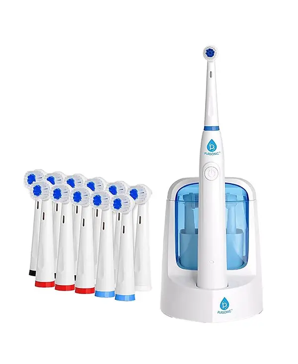 PURSONIC Power Rechargeable Electric Toothbrush With Uv Sanitizing Function - White