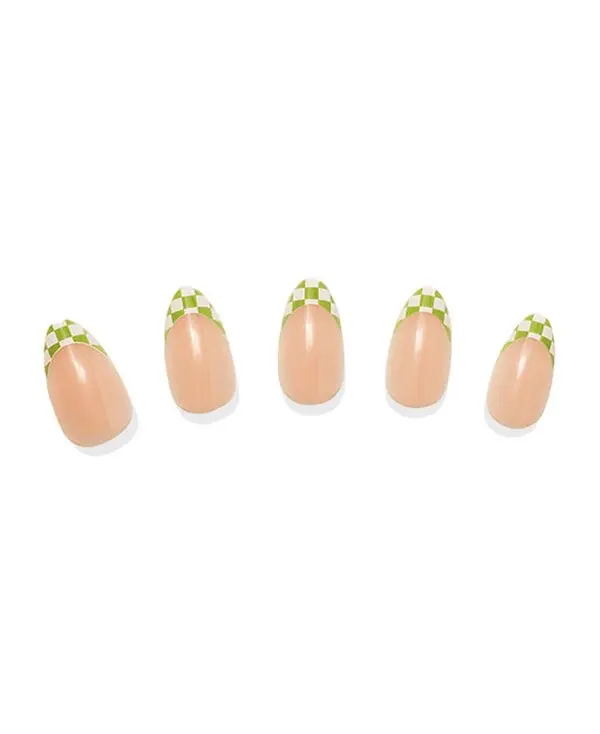 NAIL REFORMATION Press On Nails - Green And White