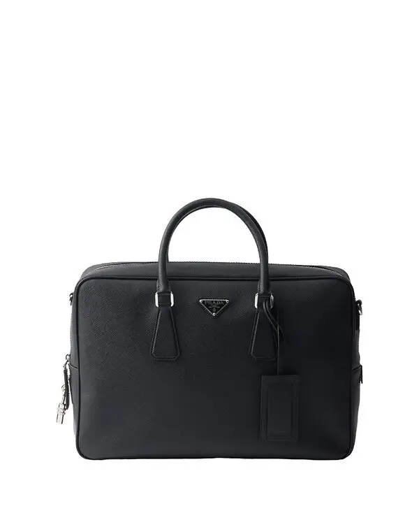 Prada Saffiano Leather Briefcase - Black