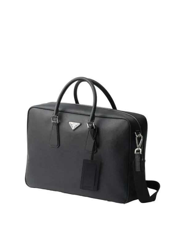 Prada Saffiano Leather Briefcase - Black