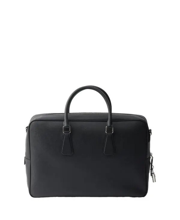 Prada Saffiano Leather Briefcase - Black
