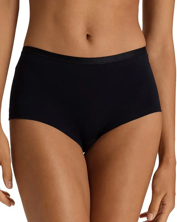 Hanro Cotton Boyleg Briefs - Black