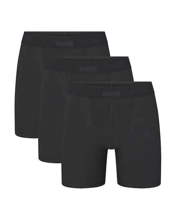 SKIMS Cotton 5 Boxer Briefs, 3 Pack - Onyx