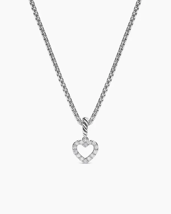 David Yurman Sterling Silver And Heart Amulet - Diamond