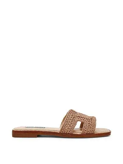 Pink Steve Madden Hadyn Raffia Slides - Beige