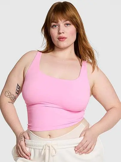Pink Seamless Strappy Tank Top - Pink