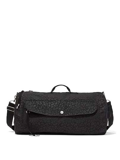 Pink Canvas Rolled Duffle Bag - Print