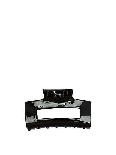 Pink Claw Clip With Dog Detail - Black