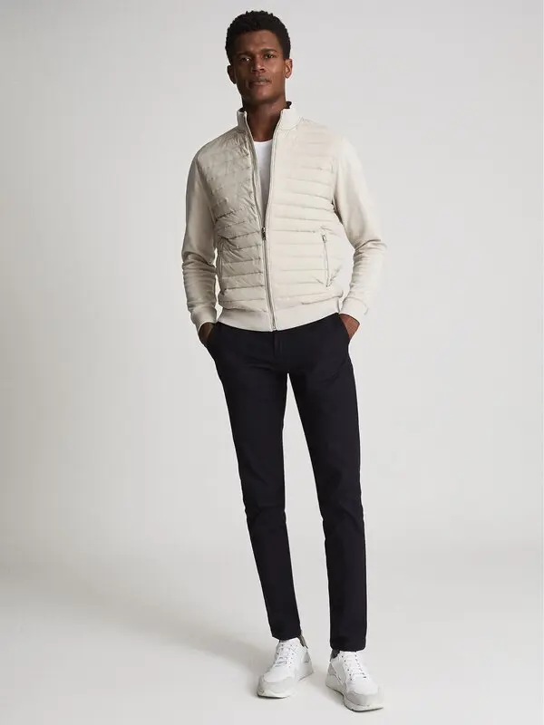 REISS Flintoff Quilted Hybrid Jacket