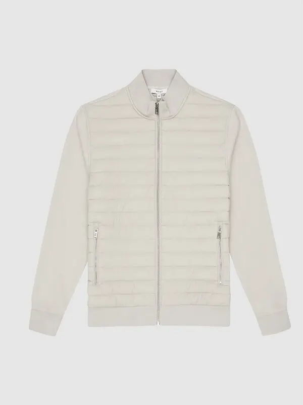 REISS Flintoff Quilted Hybrid Jacket