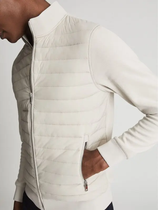 REISS Flintoff Quilted Hybrid Jacket