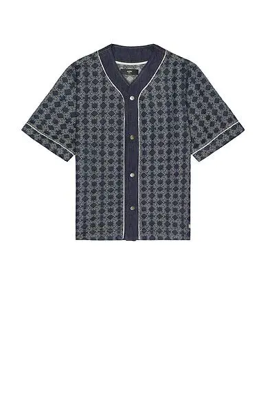 Amiri Ma Quad Denim Baseball Shirt