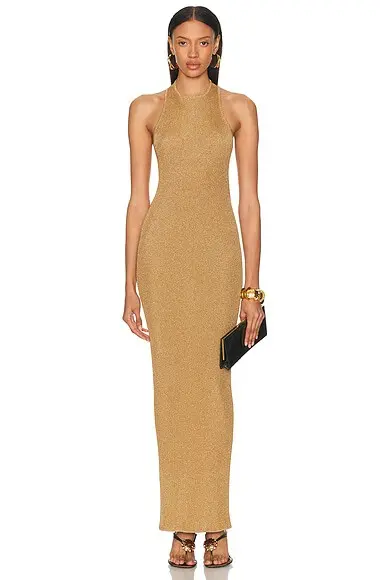 Saint Laurent Sleeveless Long Dress - Dore