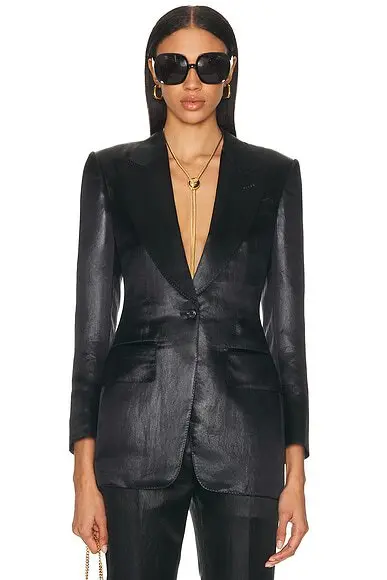 TOM FORD Single Breasted Peak Lapel Jacket