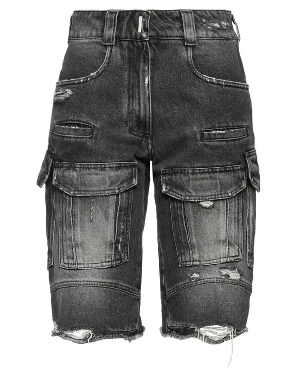 Givenchy Distressed Denim Cargo Shorts