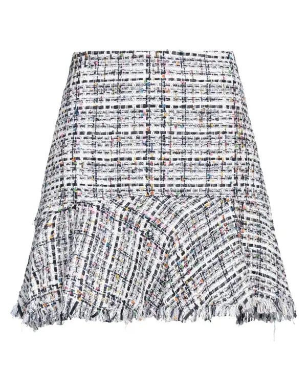 Karl Lagerfeld Mini Flared Tweed Skirt - White