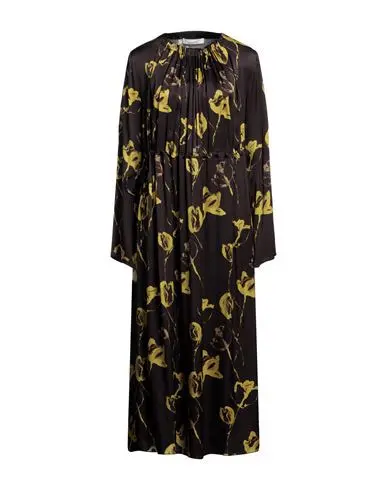 Liviana Conti Floral Print Satin Midi Dress - Yellow