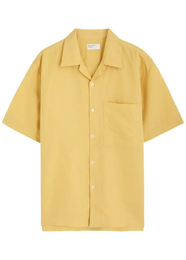 Universal Works Creased Linen-blend Shirt - Yellow